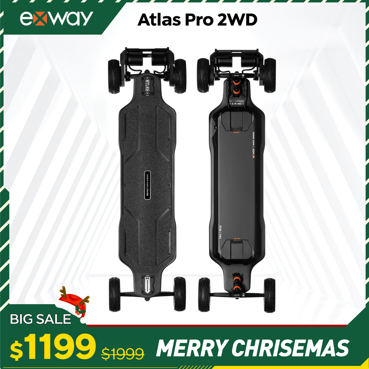 Exway Atlas Pro丨High-Performance 4WD All-Terrain Electric Skateboard
