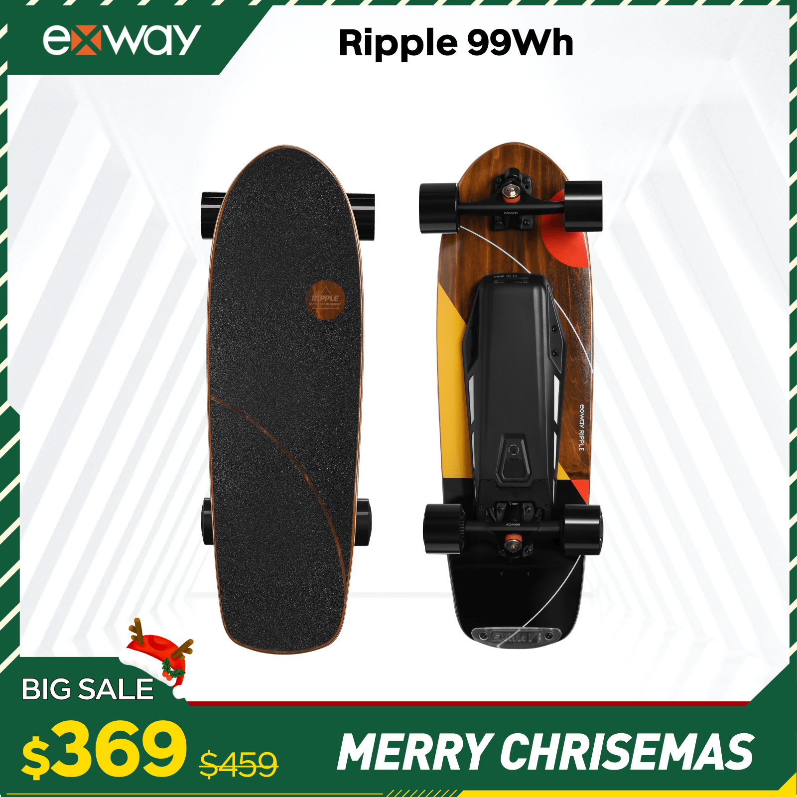 Exway Ripple Electric Skateboard丨Effortless Ride, Max. Fun 丨Only 5.9kg